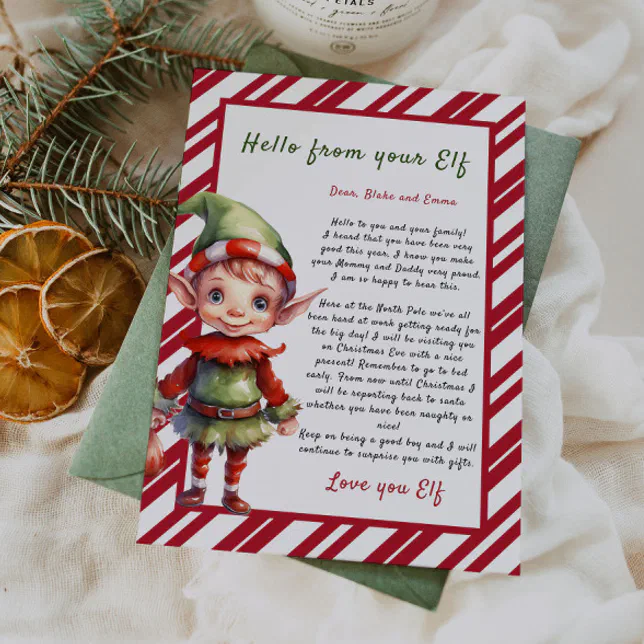 Personalized letter from Elf Christmas Invitation | Zazzle