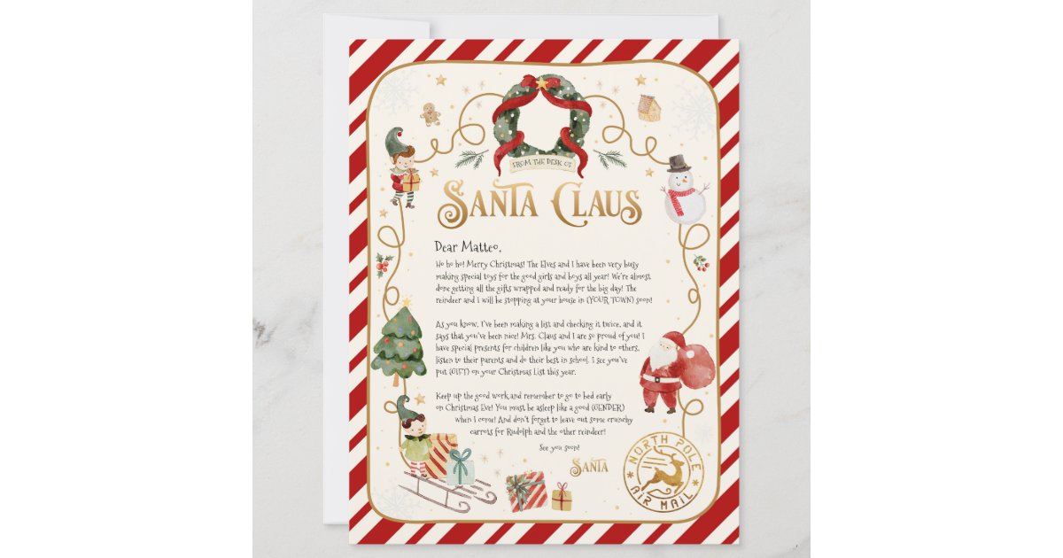 Personalized Letter from Santa | Zazzle