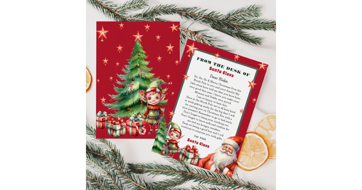 Personalized letter from Santa and Elf Invitation | Zazzle