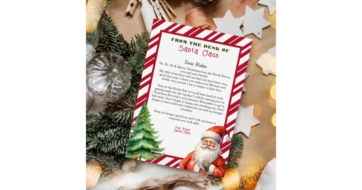 Personalized letter from Santa Claus Christmas Inv Invitation | Zazzle