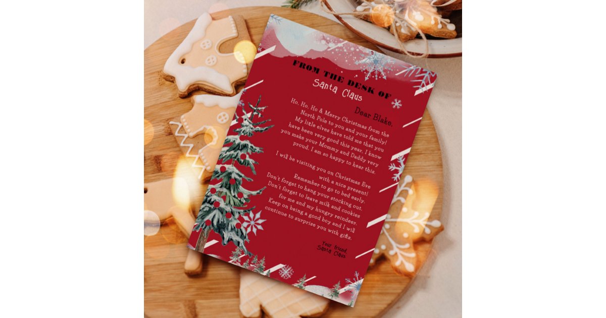 Personalized letter from Santa Claus Christmas Invitation | Zazzle