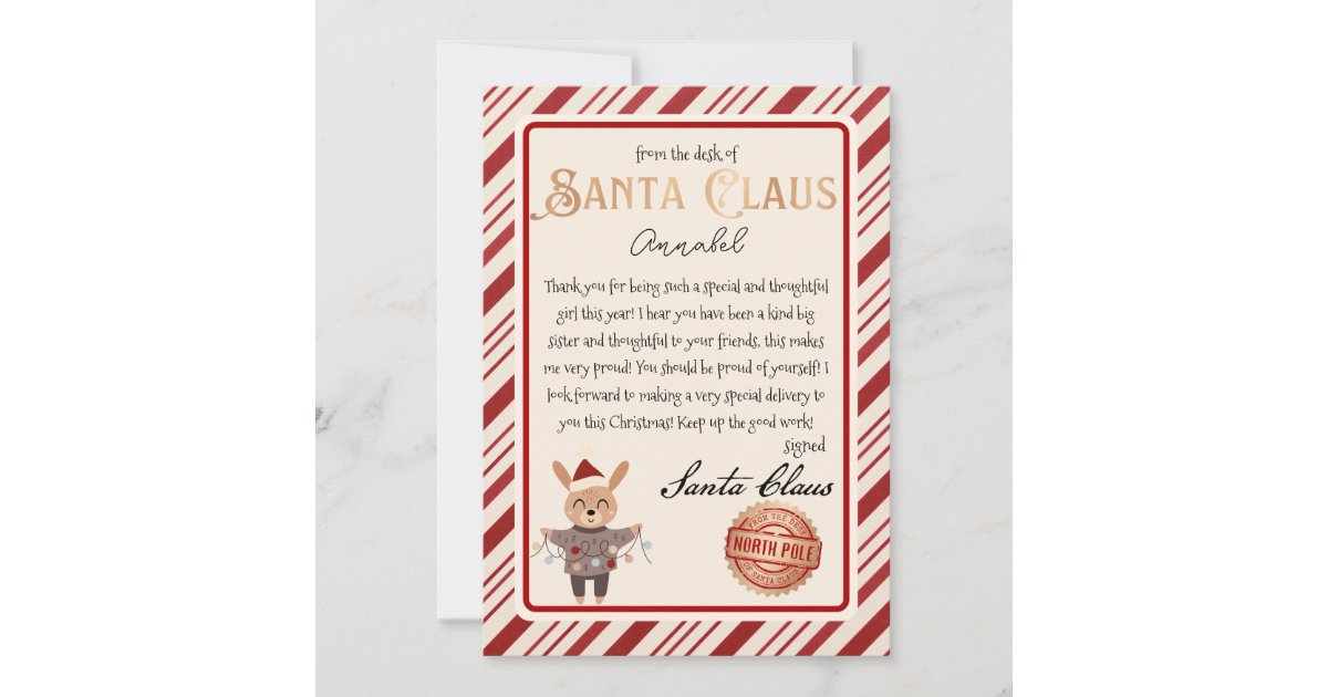 Personalized Letter from Santa Claus Invitation | Zazzle