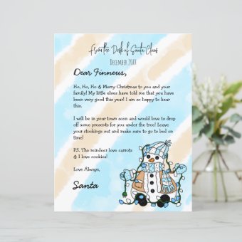 Personalized Letter from Santa + Coloring Page | Zazzle