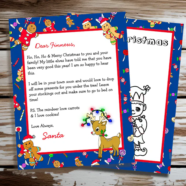 Personalized Letter from Santa + Coloring Page | Zazzle