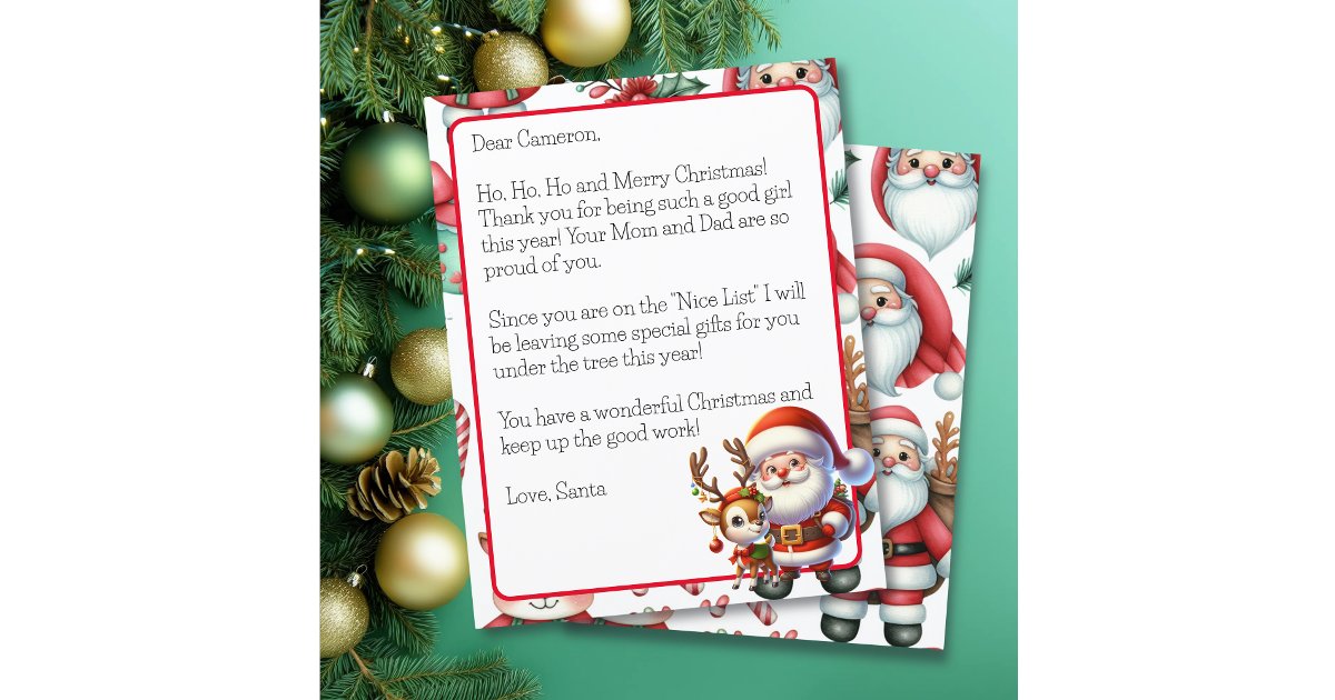Personalized Letter from Santa for Children | Zazzle