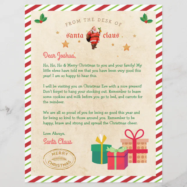 Personalized Letter From Santa North Pole Mail | Zazzle