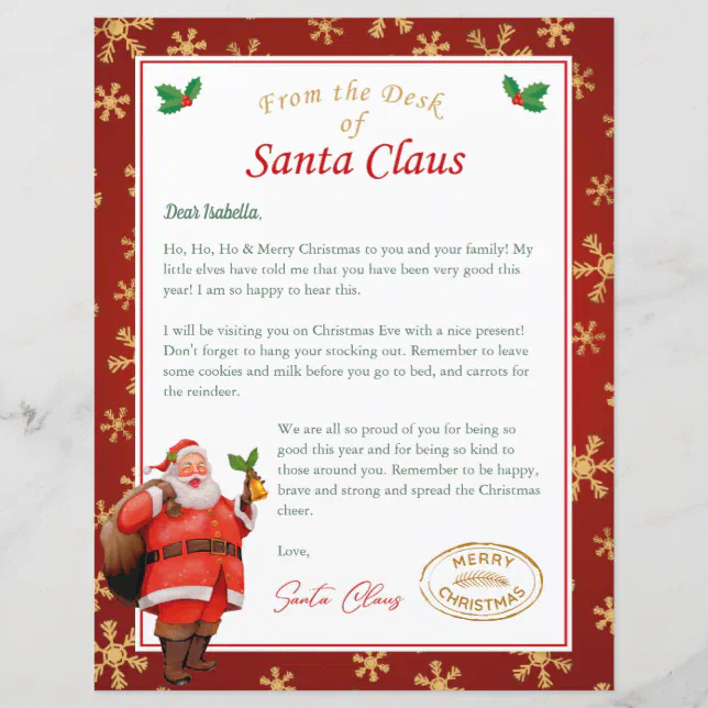 Personalized Letter From Santa | North Pole Mail | Zazzle