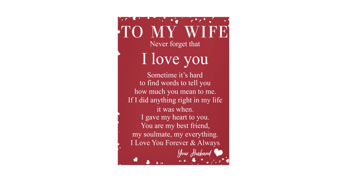 Personalized Letter To My Wife Couple Valentine Canvas Print Zazzle personalized-letter-to-my-wife-couple-valentine-canvas-print-zazzle