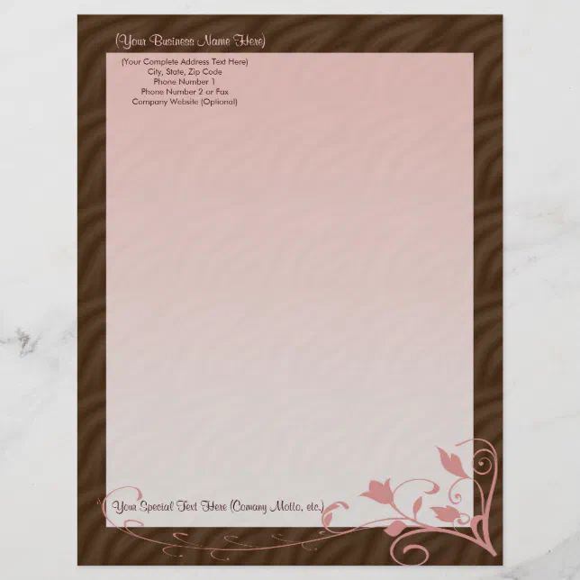 Personalized Letterhead, Feminine Letterhead | Zazzle