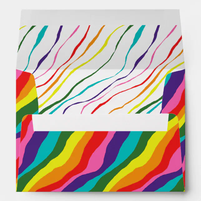 Personalized LGBT Rainbow Pattern Wedding Envelope | Zazzle