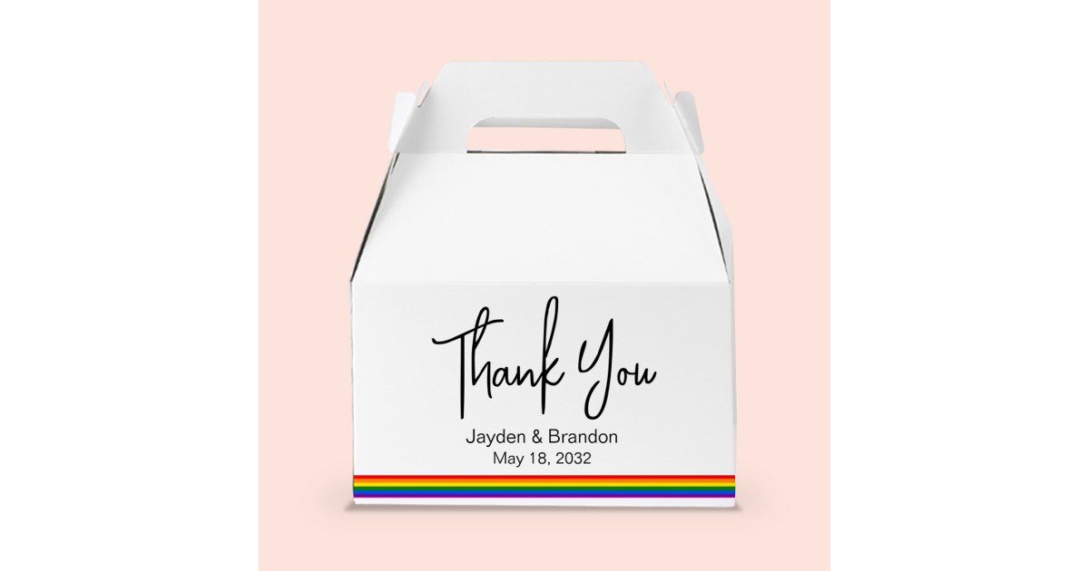 Personalized Lgbt Rainbow Wedding Thank You Favor Boxes Zazzle