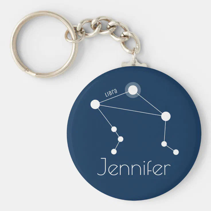Personalized Libra Zodiac Constellation Keychain | Zazzle