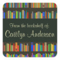 Personalized Library Bookshelves Bookplate Sticker | Zazzle