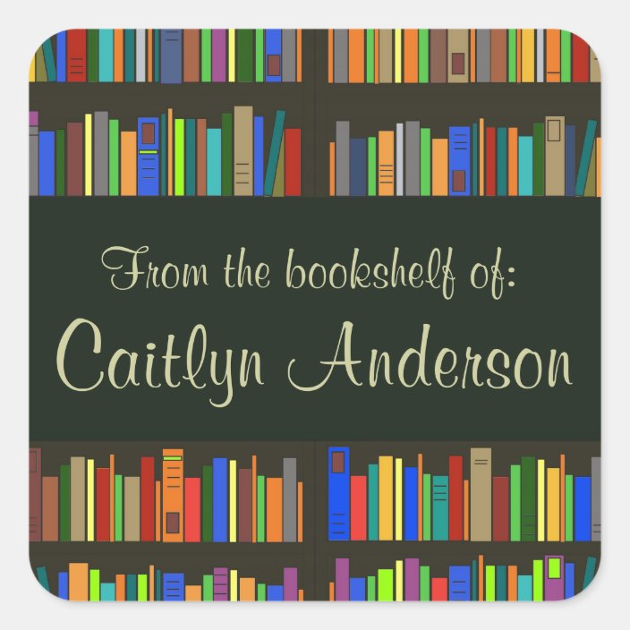 Personalized Library Bookshelves Bookplate Sticker | Zazzle