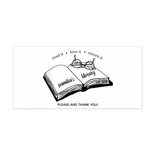 Personalized Library Stamp Read It Love It Return | Zazzle