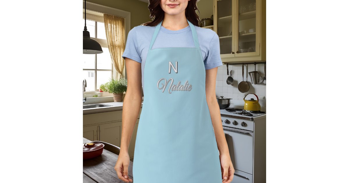 Personalized - light blue apron | Zazzle