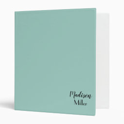 Personalized Light Blue Green 3 Ring Binder | Zazzle