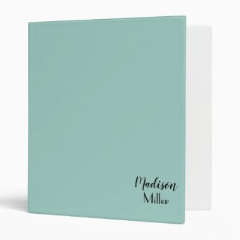 Personalized Light Blue Green 3 Ring Binder | Zazzle