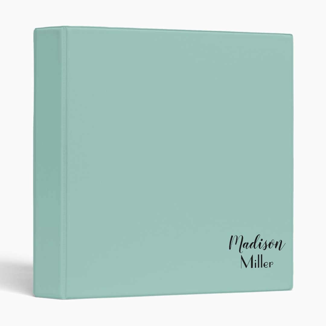 Personalized Light Blue Green 3 Ring Binder | Zazzle