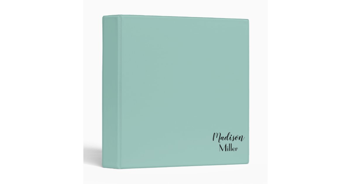 Personalized Light Blue Green 3 Ring Binder | Zazzle
