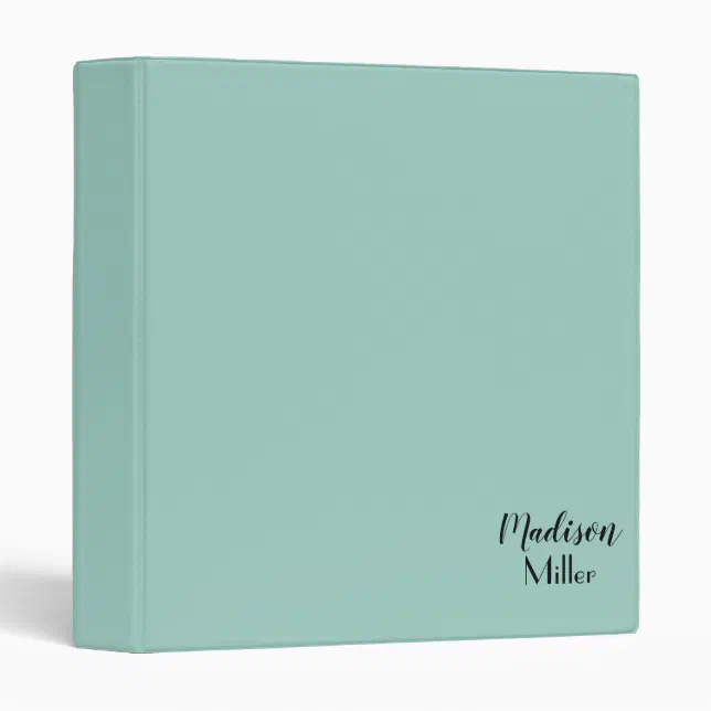 Personalized Light Blue Green 3 Ring Binder | Zazzle