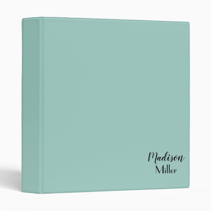 Personalized Light Blue Green 3 Ring Binder | Zazzle