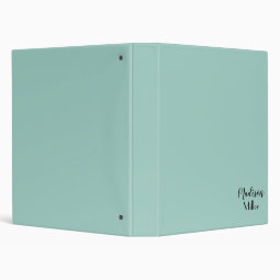 Personalized Light Blue Green 3 Ring Binder | Zazzle