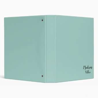 Personalized Light Blue Green 3 Ring Binder | Zazzle