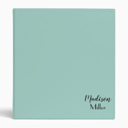 Personalized Light Blue Green 3 Ring Binder | Zazzle