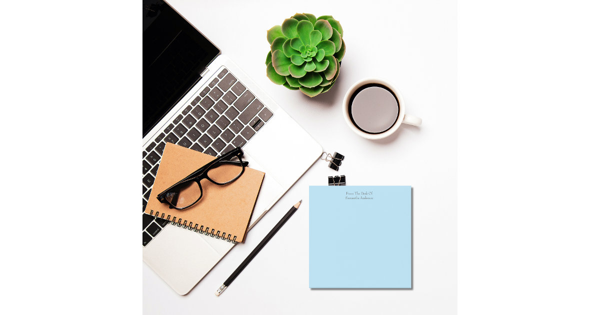 Personalized Light Blue Post it Note pads | Zazzle