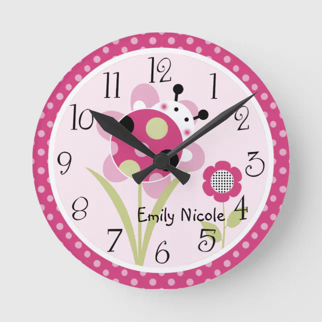 Personalized Lil Little Ladybug Nursery Clock | Zazzle