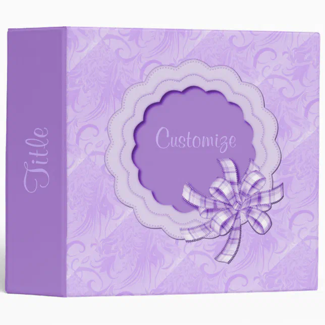 Personalized Lilac Scalloped Frame Keepsake Binder | Zazzle