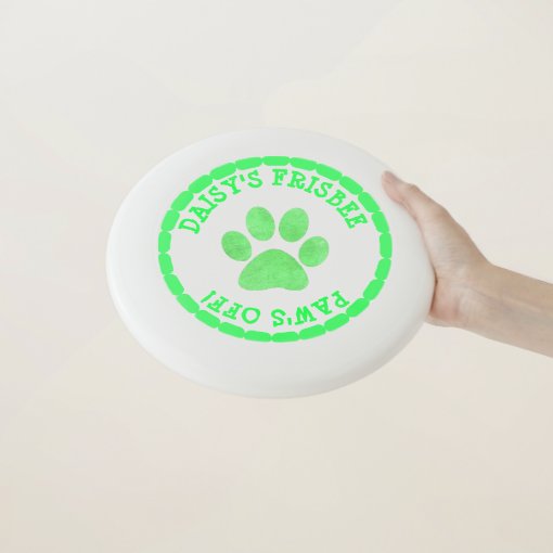Personalized Lime Green Dog Paw print Frisbee | Zazzle