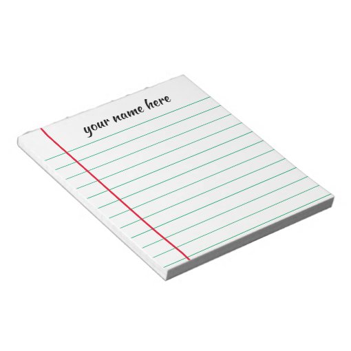 Personalized Lined Notepad | Zazzle