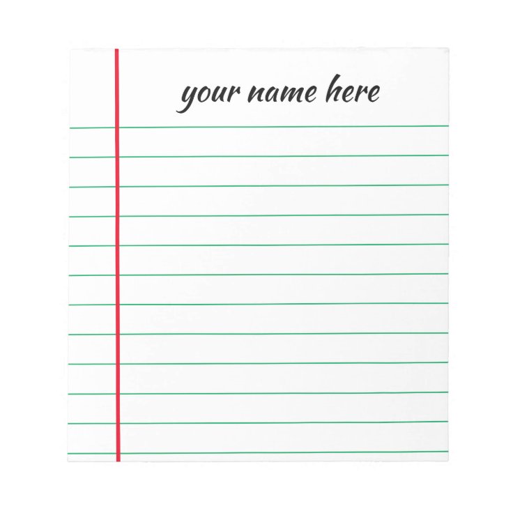 Personalized Lined Notepad | Zazzle
