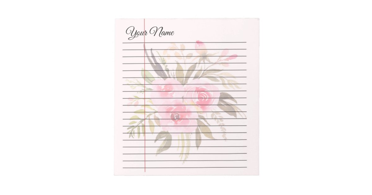 Personalized Lined Notepad | Zazzle