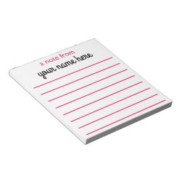 Personalized Lined Notepad for Girls | Zazzle