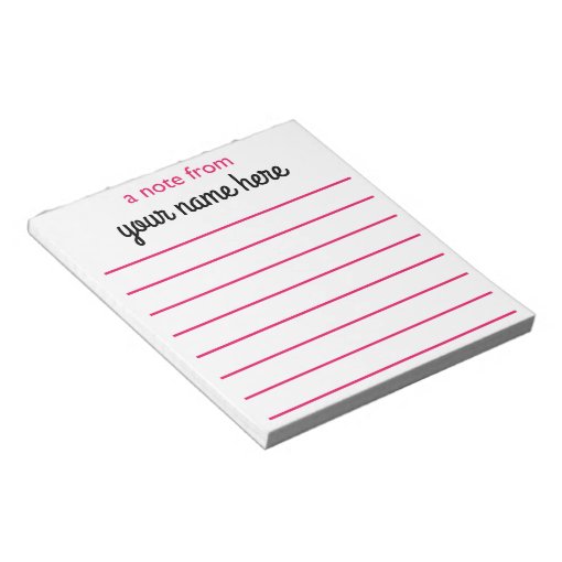 Personalized Lined Notepad for Girls | Zazzle