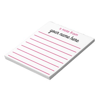 Personalized Lined Notepad for Girls | Zazzle