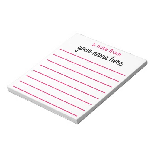 Personalized Lined Notepad for Girls | Zazzle