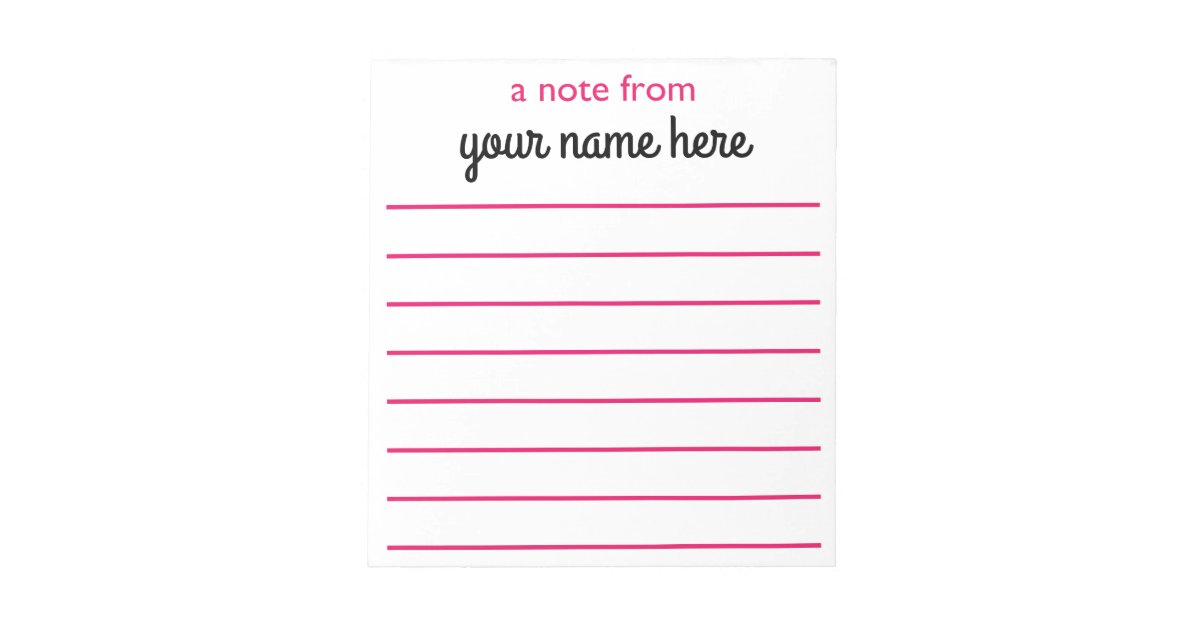 Personalized Lined Notepad for Girls | Zazzle