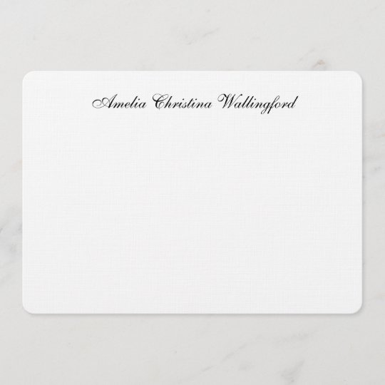 Personalized Linen Flat Note Card | Zazzle.com