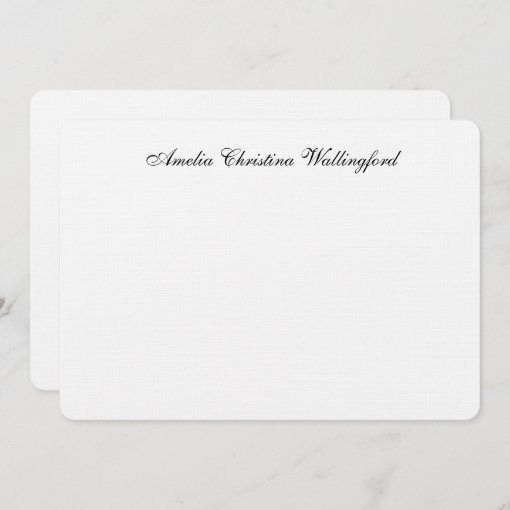 Personalized Linen Flat Note Card | Zazzle