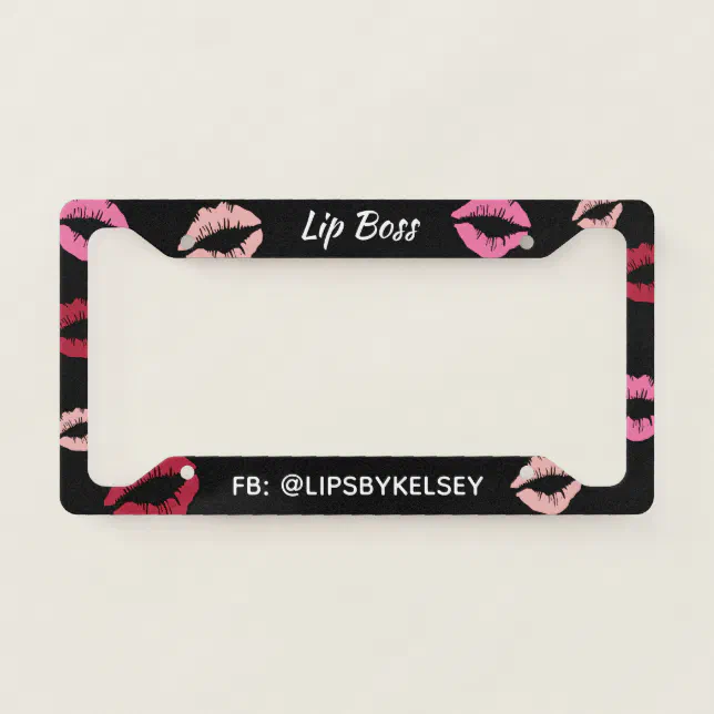 Personalized Lip Boss License Plate Frame | Zazzle