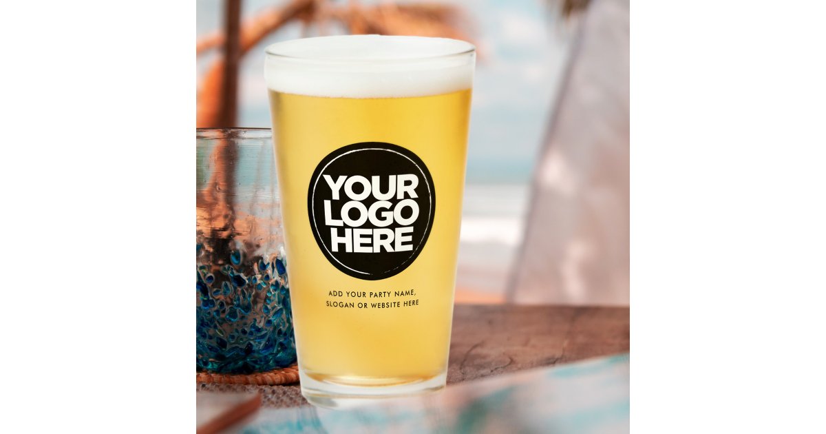 Personalized Logo and Text Beer Glasses | Zazzle
