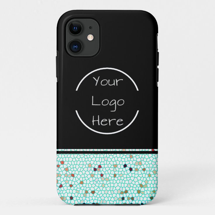 Personalized Logo - Image Black Mosaic iPhone Case | Zazzle