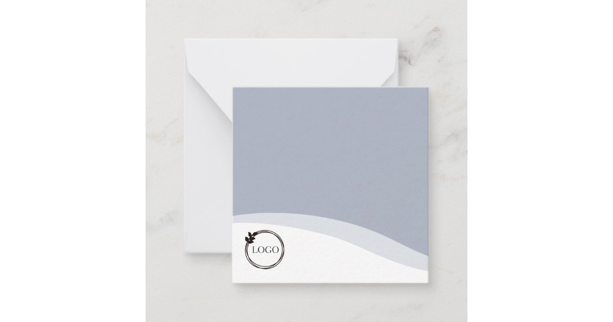Personalized Logo Light Blue Note Card | Zazzle
