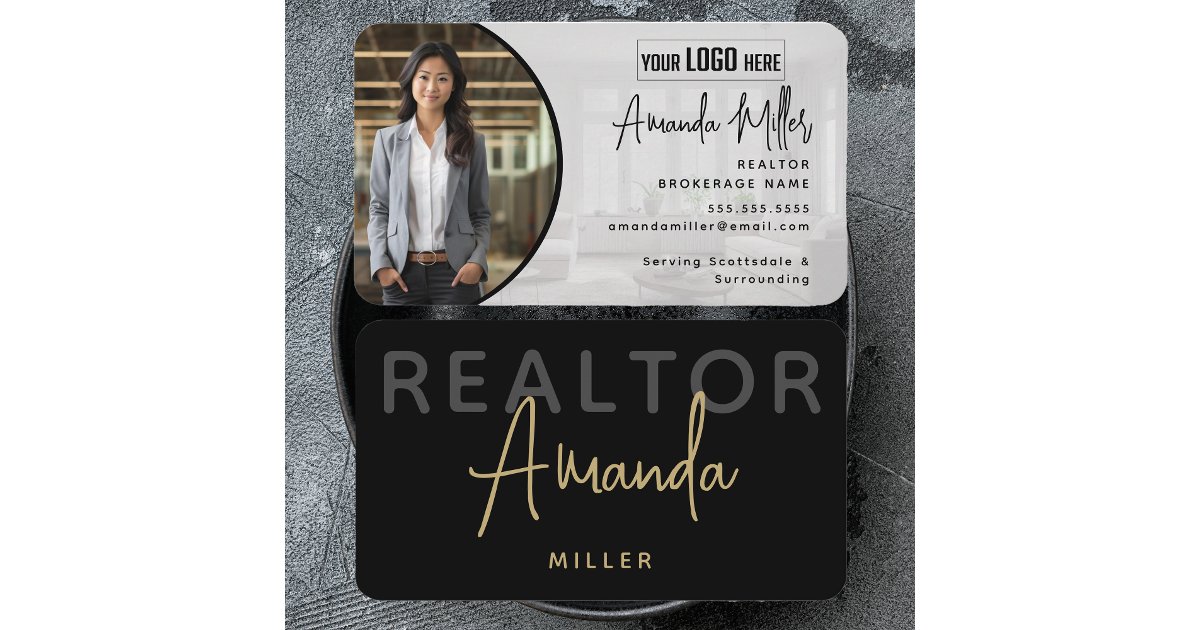 Personalized Logo Realtor Broker Real Estate Agent Business Card | Zazzle
