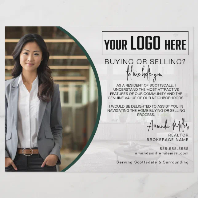 Personalized Logo Realtor Broker Real Estate Agent Flyer | Zazzle