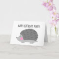 Personalized Looking Sharp Hedgehog Birthday Card | Zazzle